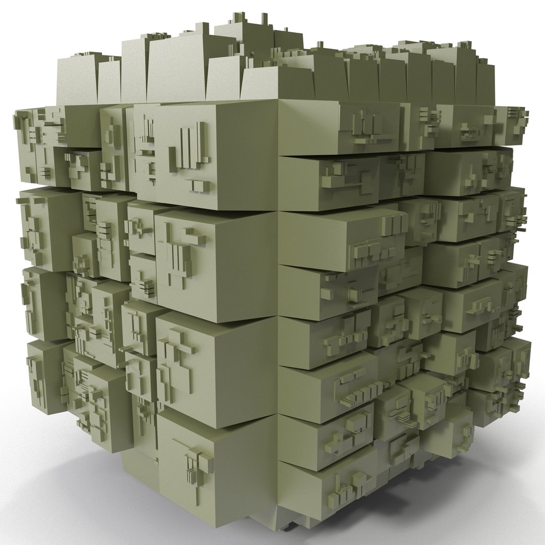 3d greeble square model