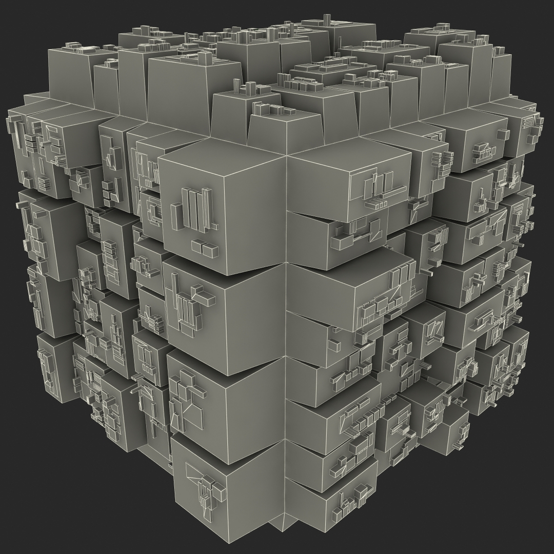 3d greeble square model