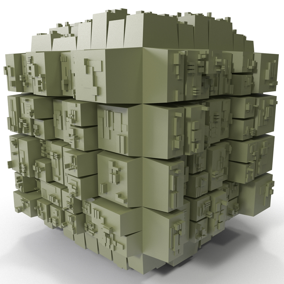 3d greeble square model