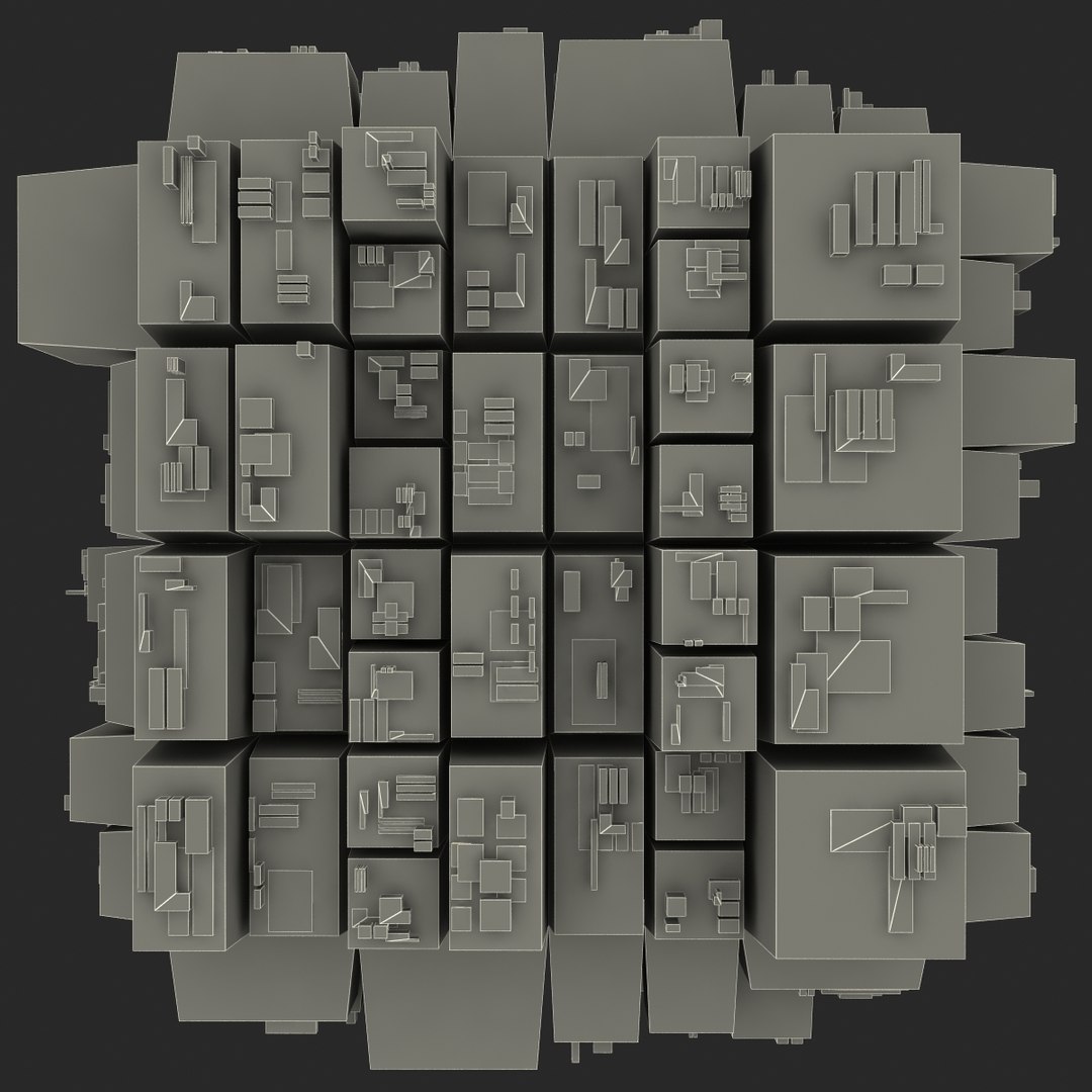 3d greeble square model
