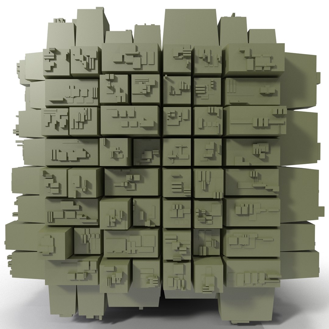 3d greeble square model