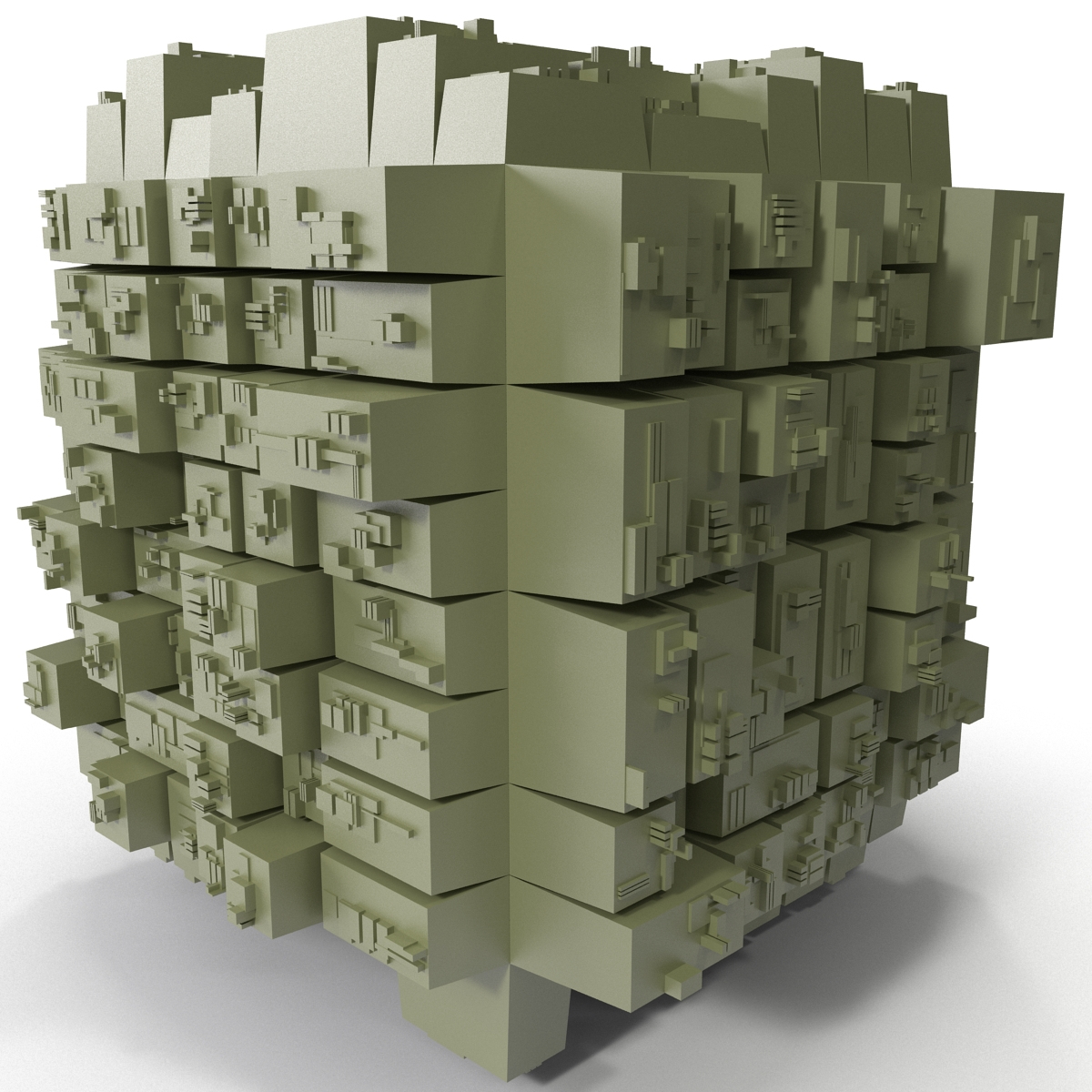 3d greeble square model