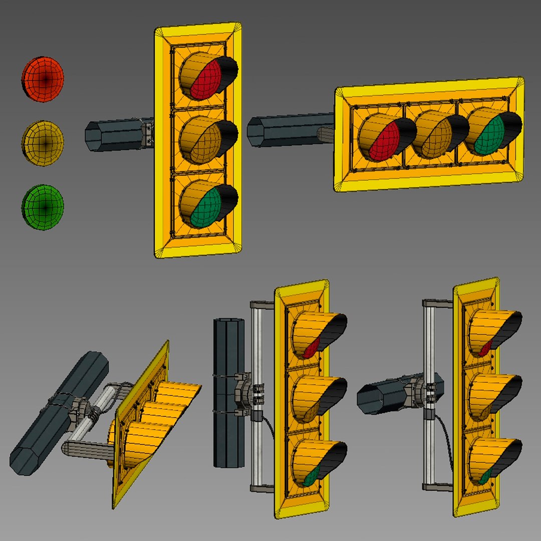 Yellow traffic light model - TurboSquid 2011778