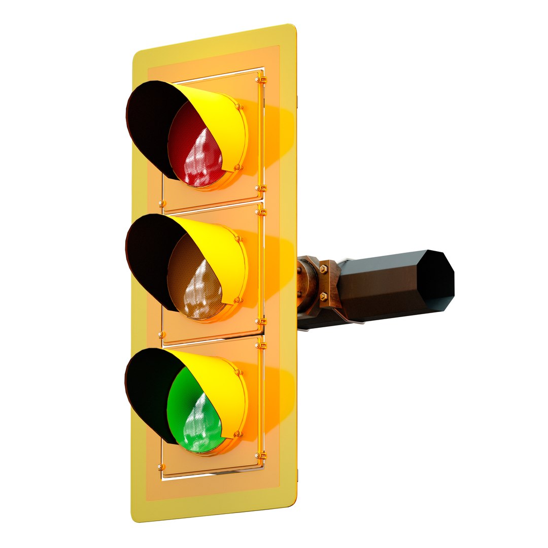 Yellow traffic light model - TurboSquid 2011778