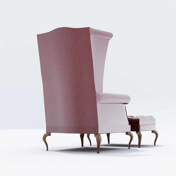 3d model queen ann wingback chair
