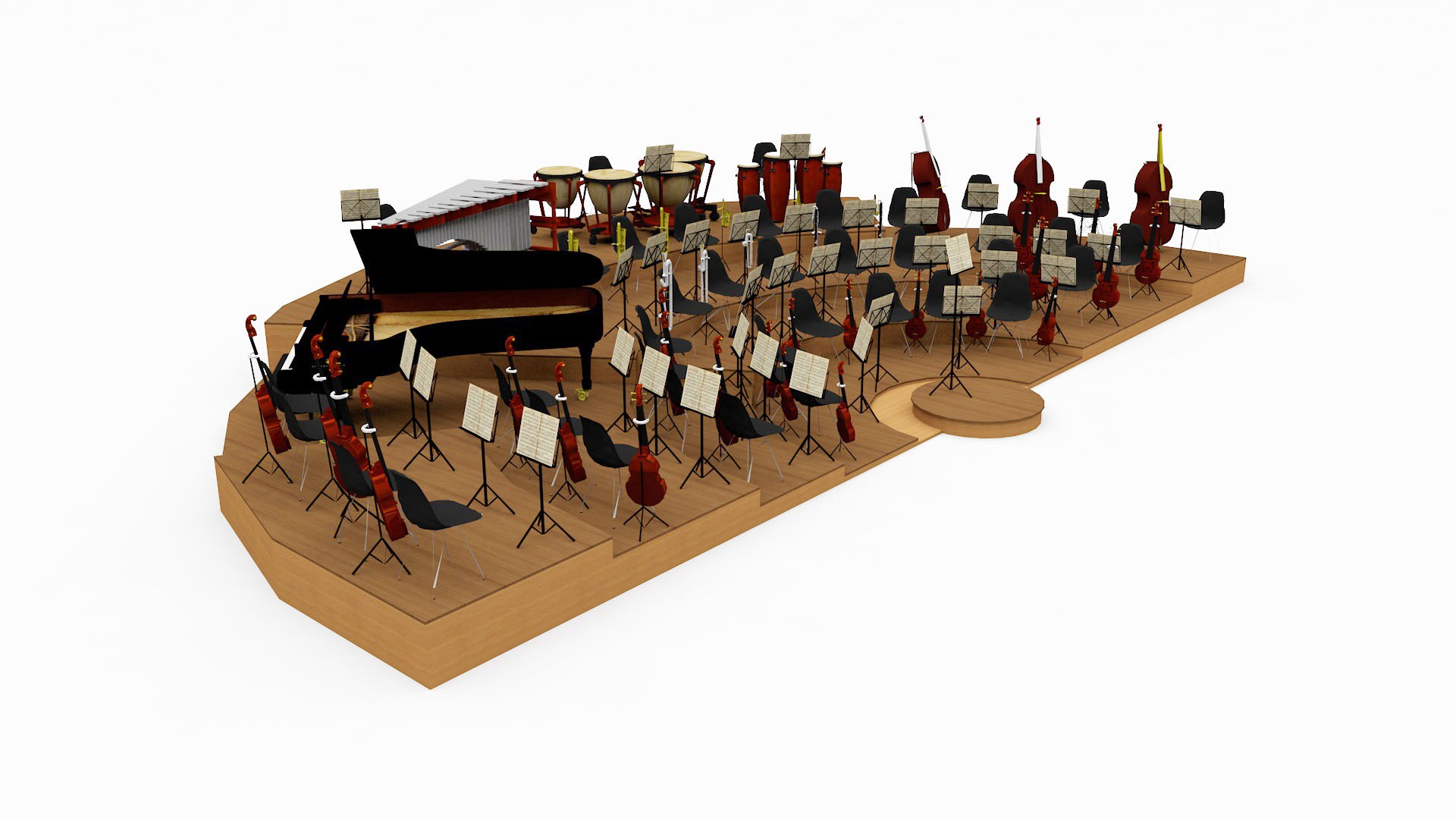 3D Orchestra Stage Model - TurboSquid 2017687