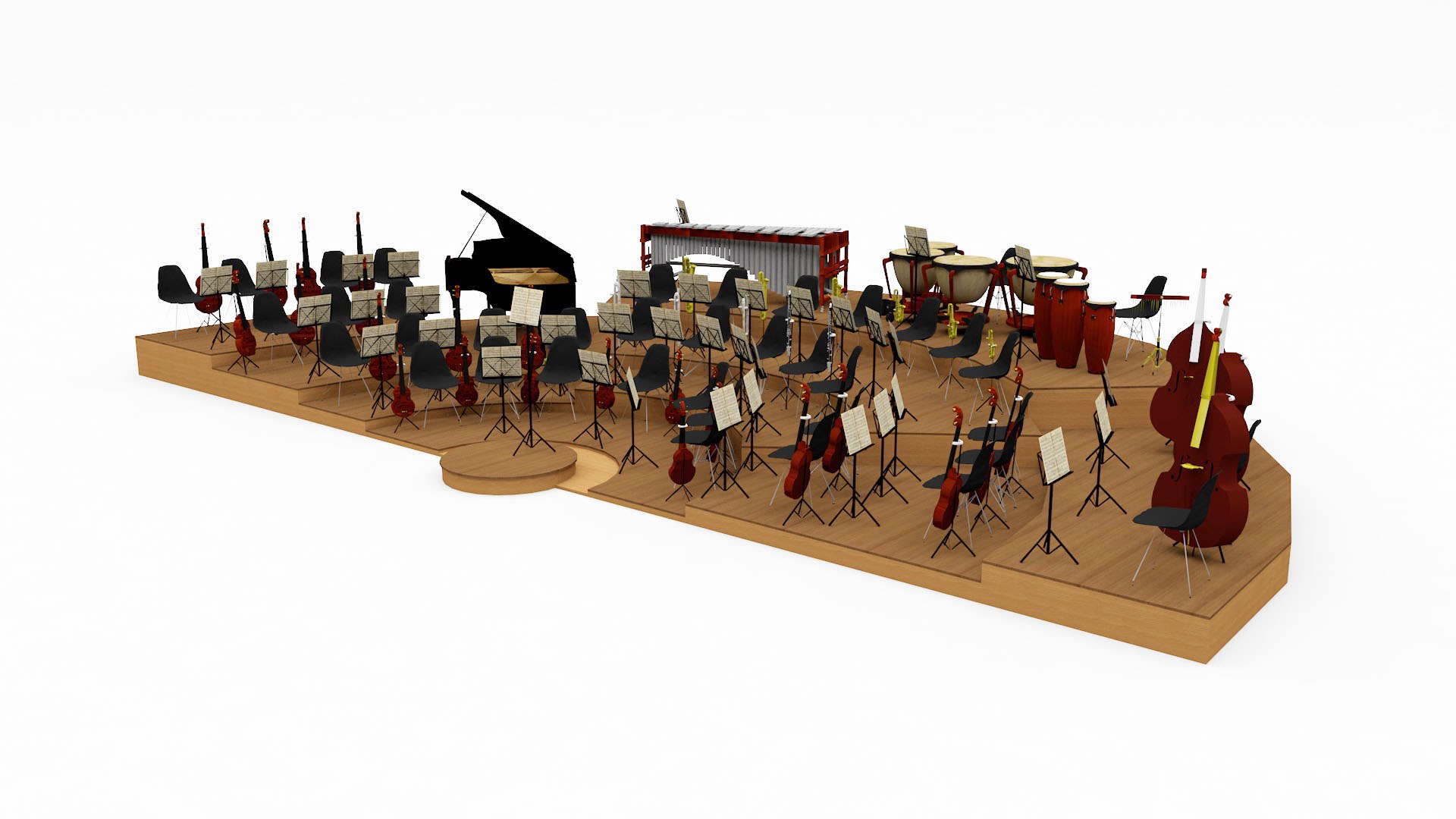 3D Orchestra Stage Model - TurboSquid 2017687