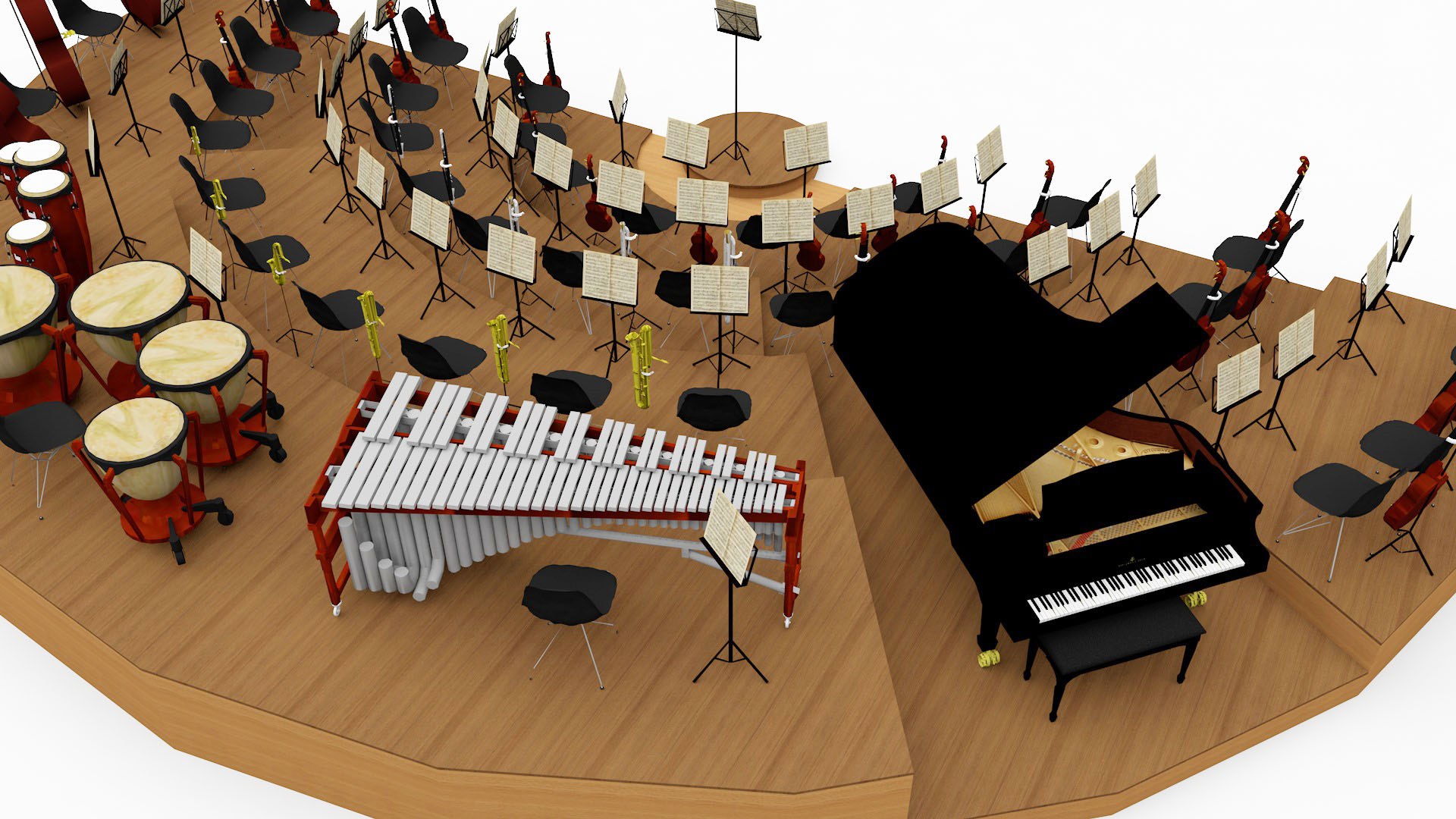 3D Orchestra Stage Model - TurboSquid 2017687