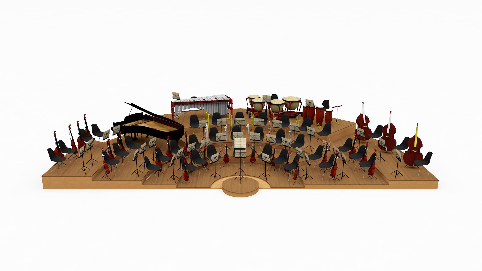 3D Orchestra Stage Model - TurboSquid 2017687