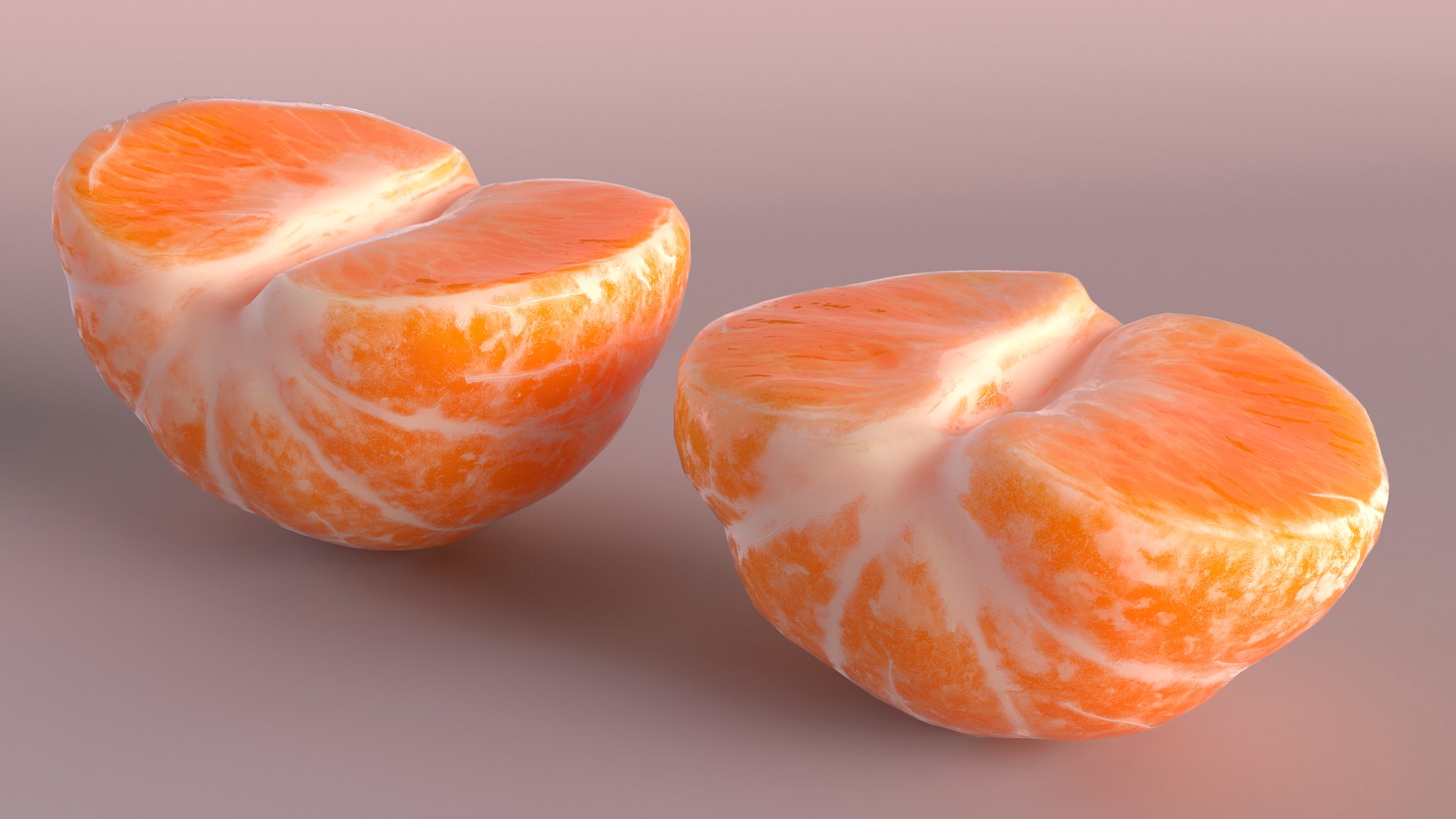 3D Peeled Mandarin Fruit Split In Two Halves - TurboSquid 2116163