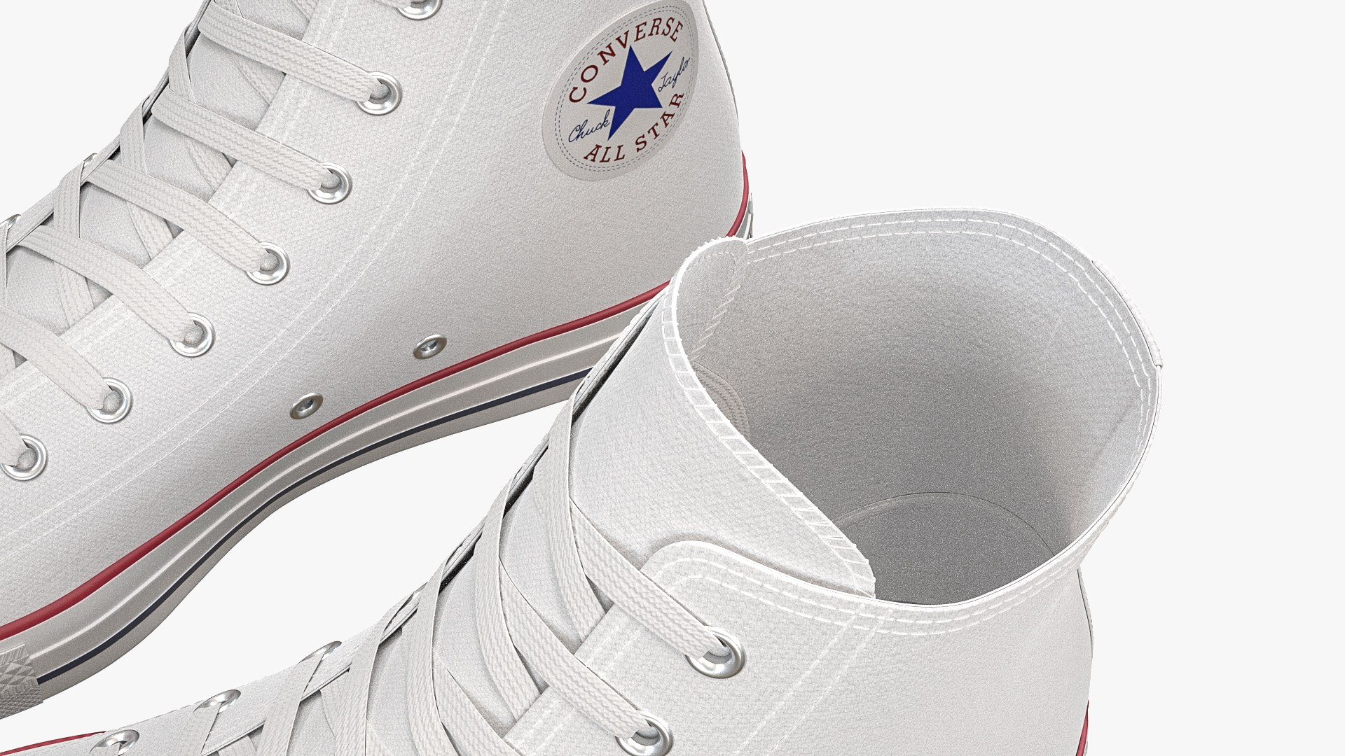 3D Chuck Taylor All Star Classic High Top White Model - TurboSquid 1951434