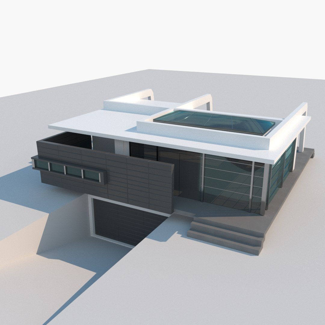 Tech Grey House 3D - TurboSquid 1273854