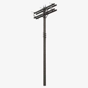 utility pole 3 3d model