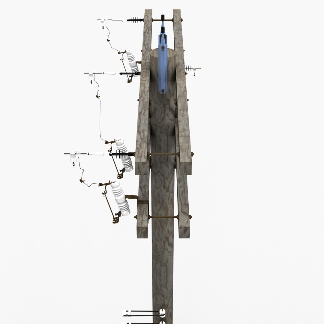 3d model utility pole 2