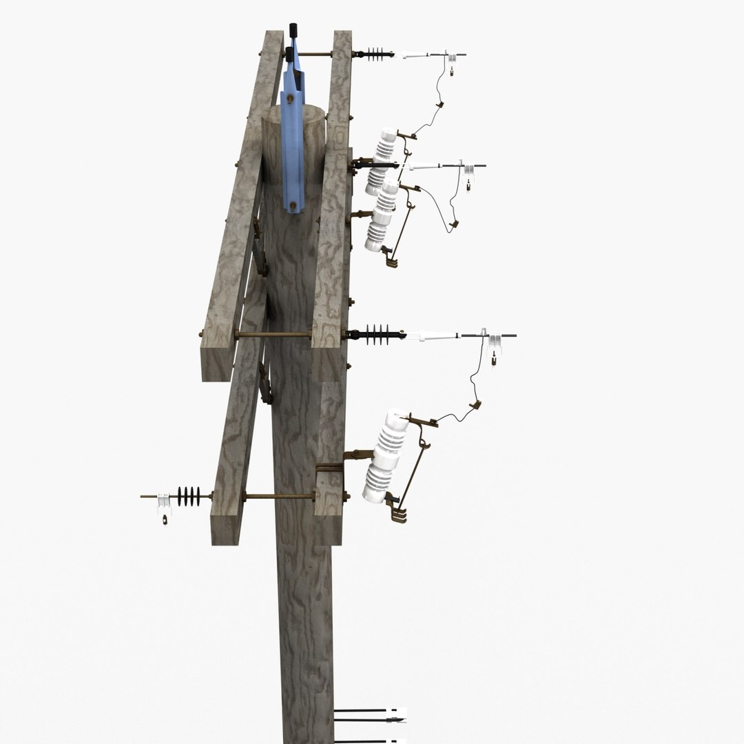 3d model utility pole 2