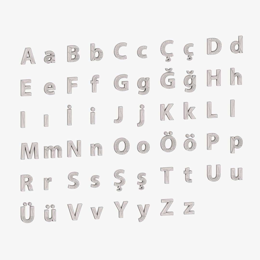 3D Model Turkish Latin Alphabet - YAL - TurboSquid 2099121