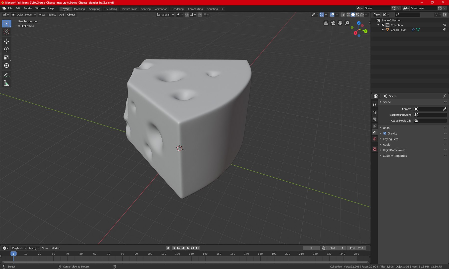 3D Grated Cheese model - TurboSquid 2162280