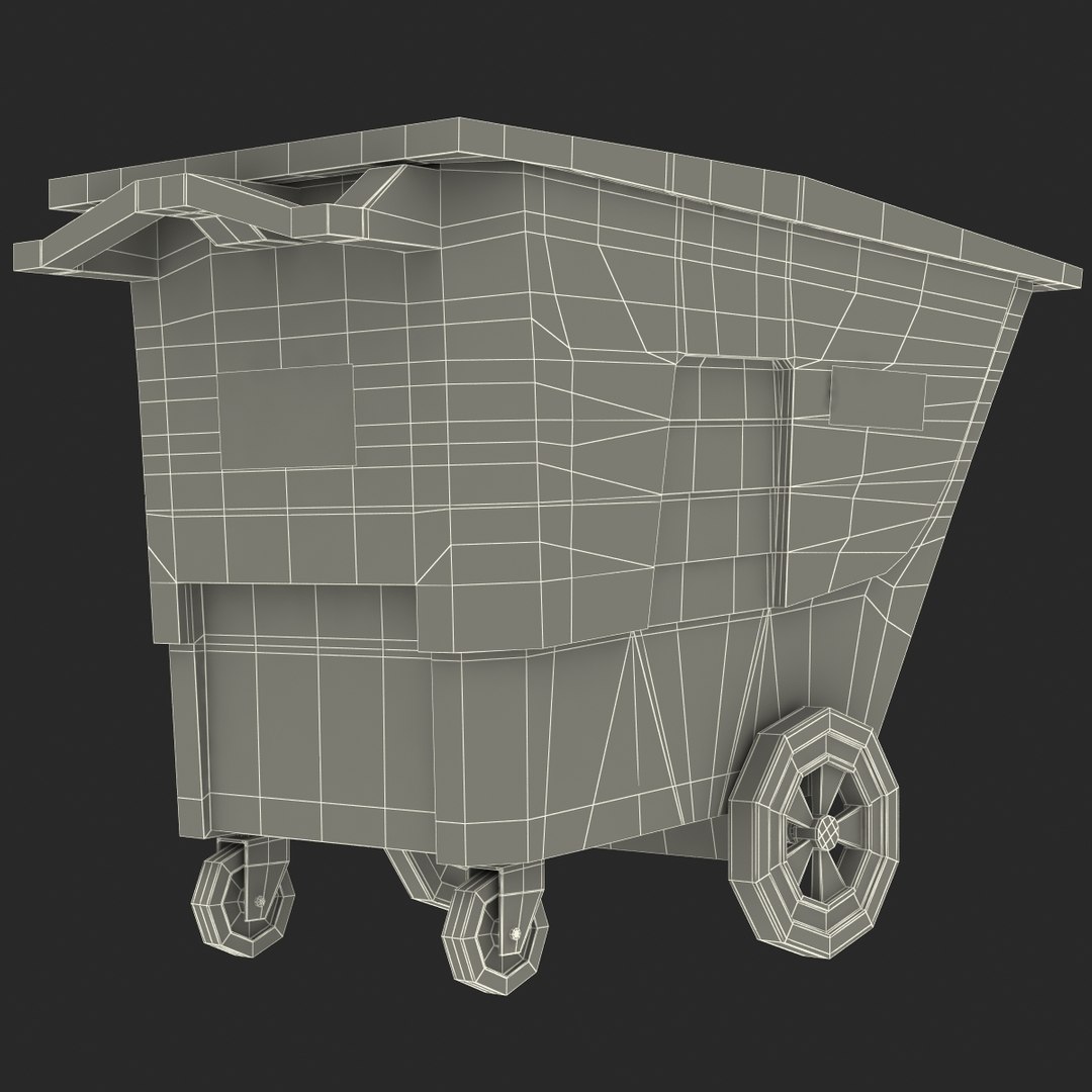 3d large rolling garbage model
