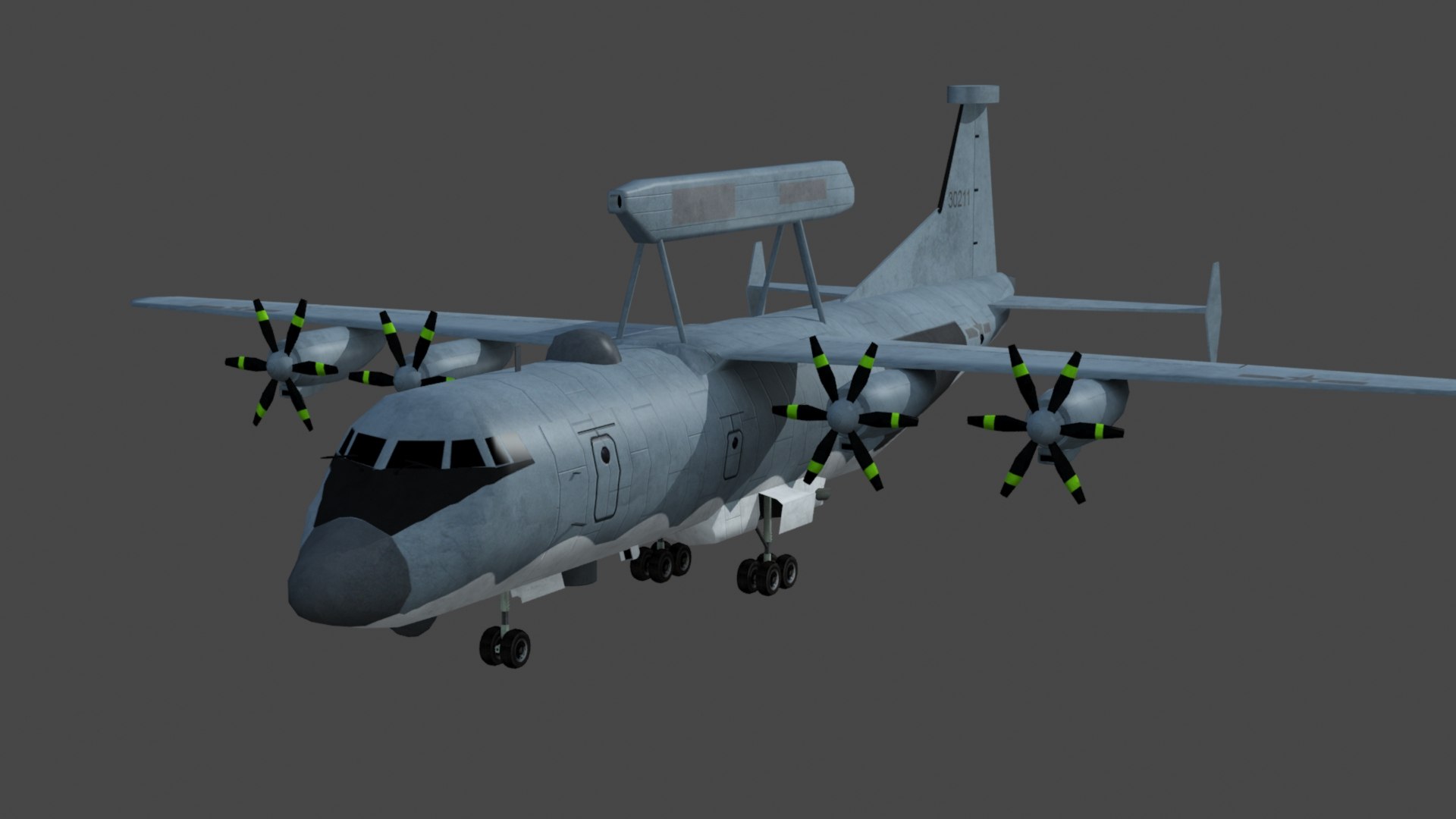 3D Chinese Y9-lg Electronic Warfare Aircraft Model - TurboSquid 2281397