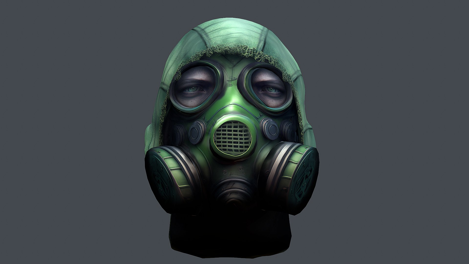 3D 3D Gas Mask Helmet Scifi Low-poly Character Art Game Space ...