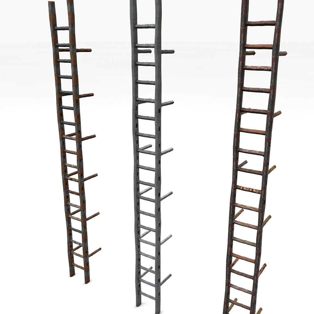 Metal Ladder Old 3d Model