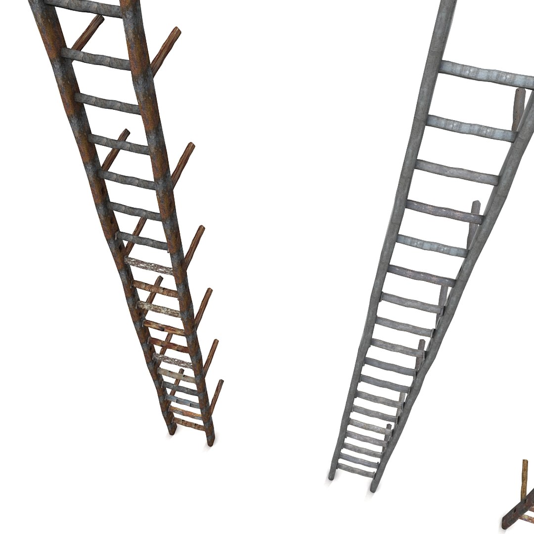 Metal Ladder Old 3d Model