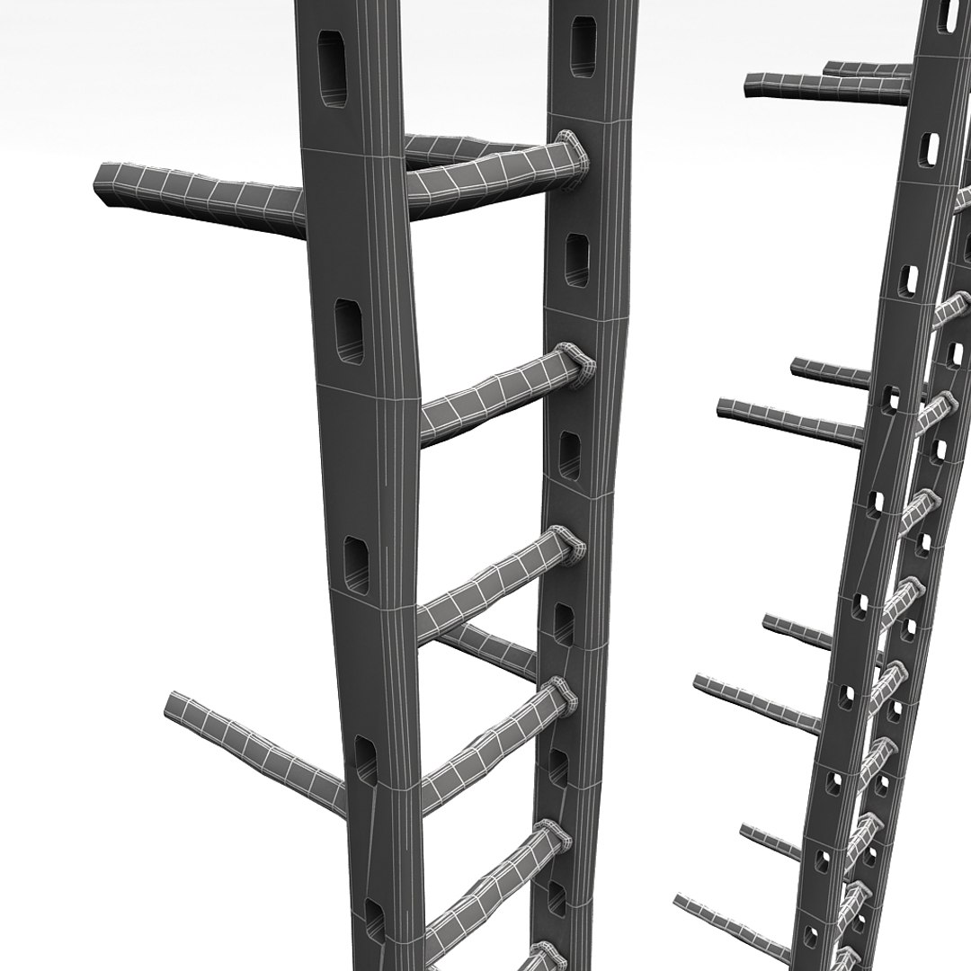 Metal Ladder Old 3d Model