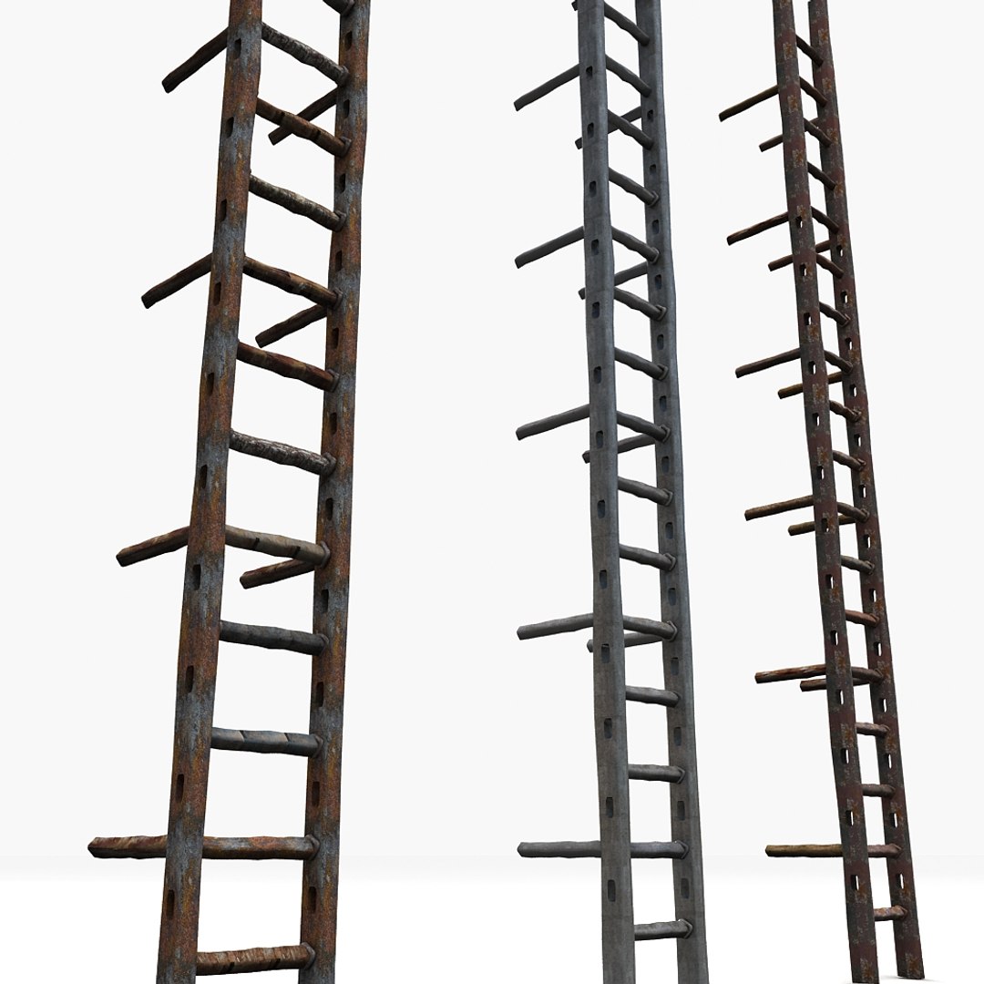 Metal Ladder Old 3d Model
