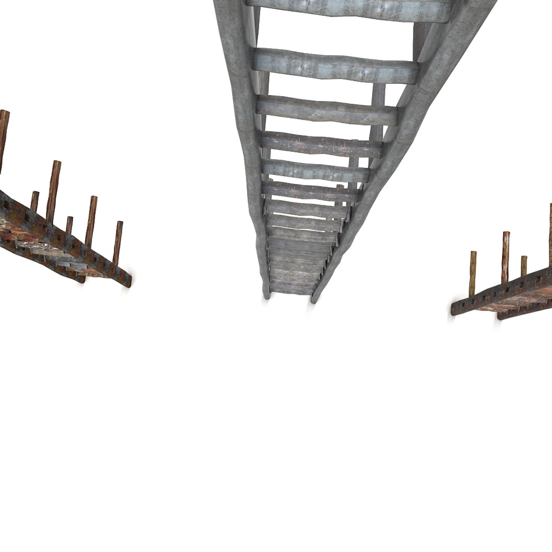 Metal Ladder Old 3d Model