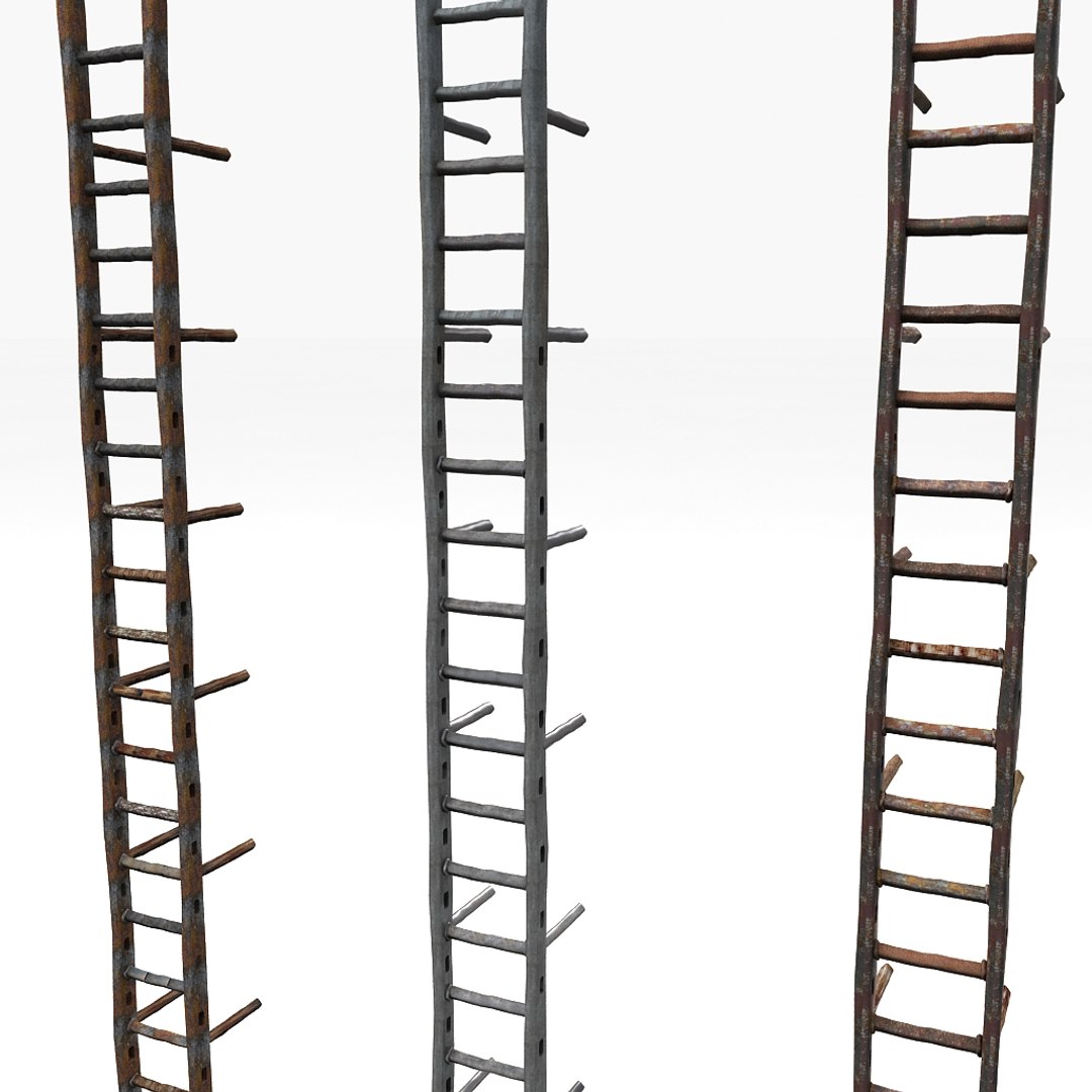 Metal Ladder Old 3d Model
