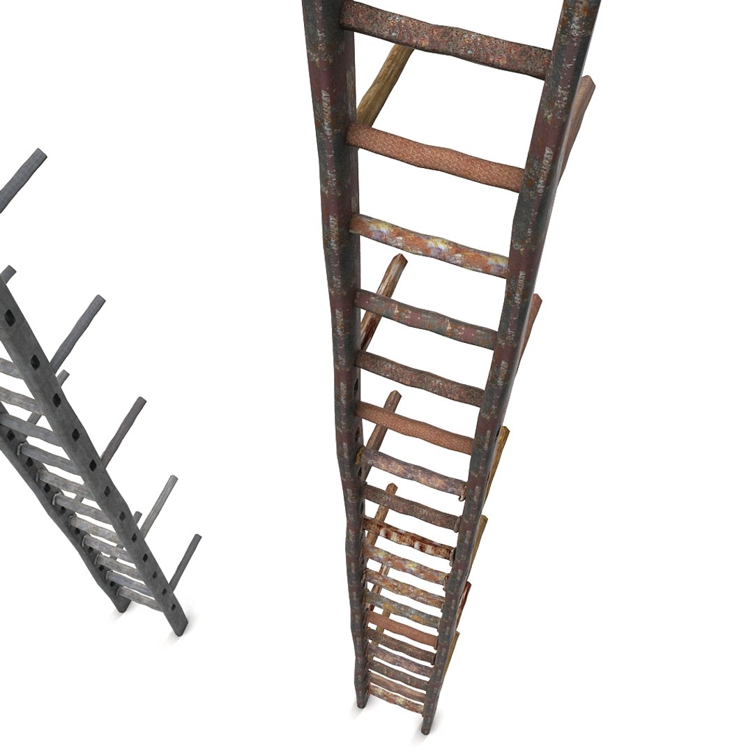 Metal Ladder Old 3d Model