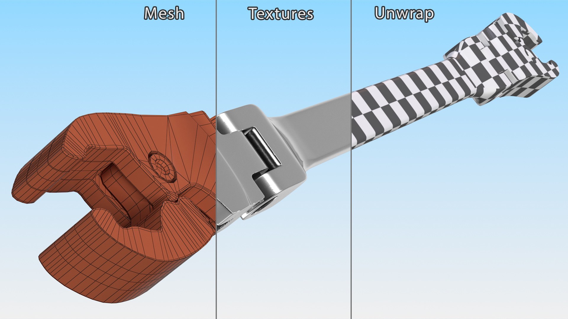 Steel Ratcheting Wrench 9mm 11mm 3D Model - TurboSquid 1962448