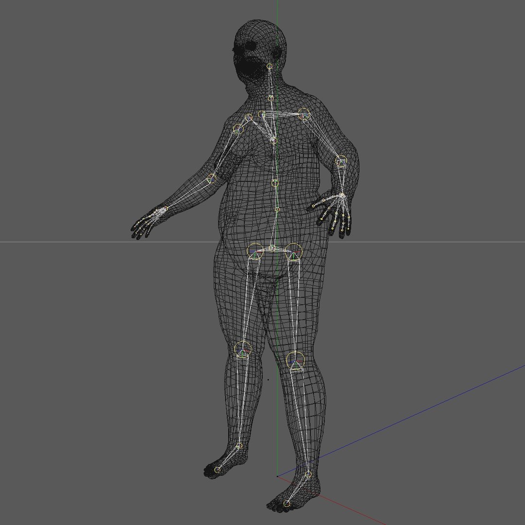 base mesh obese asian 3d model