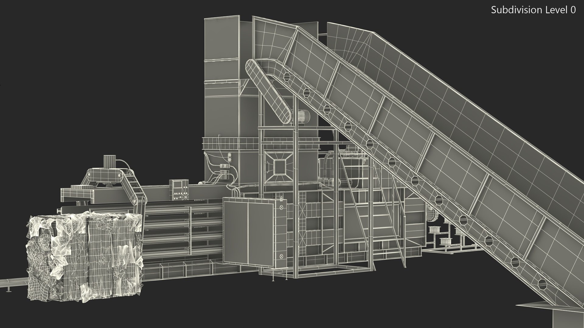 Waste Press Baling Machine Black 3D Model - TurboSquid 2367717
