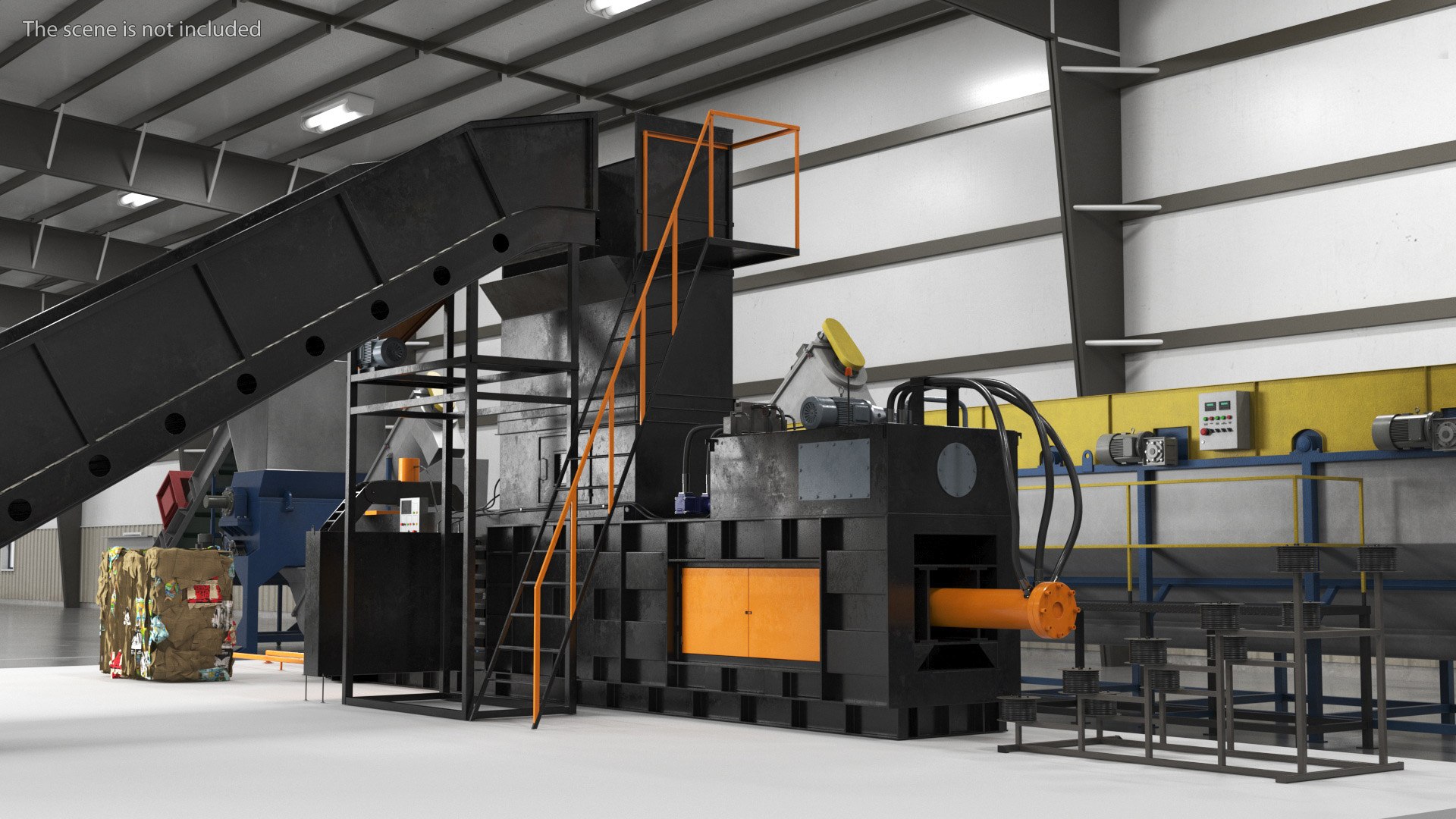 Waste Press Baling Machine Black 3D Model - TurboSquid 2367717