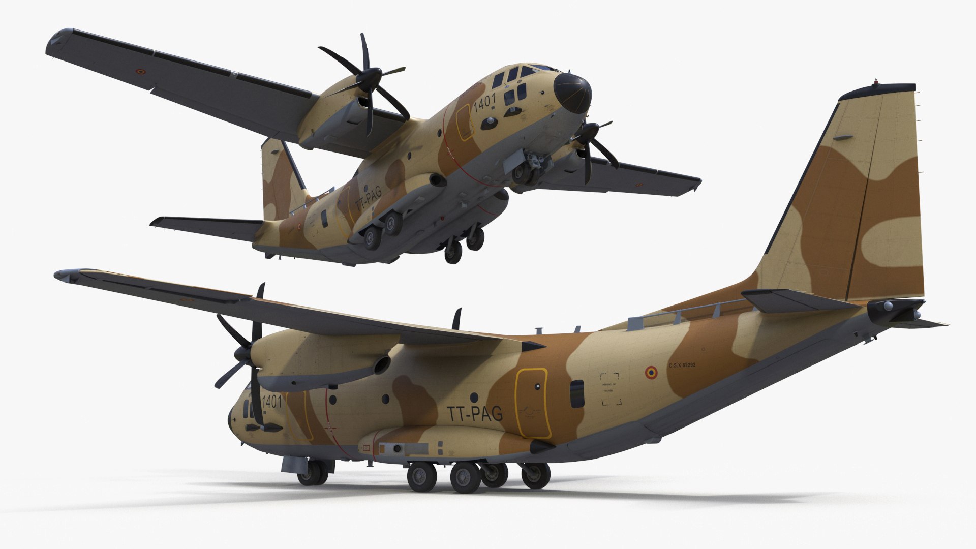 3D Model Multi-mission Aircraft Brown Simplified - TurboSquid 2296401