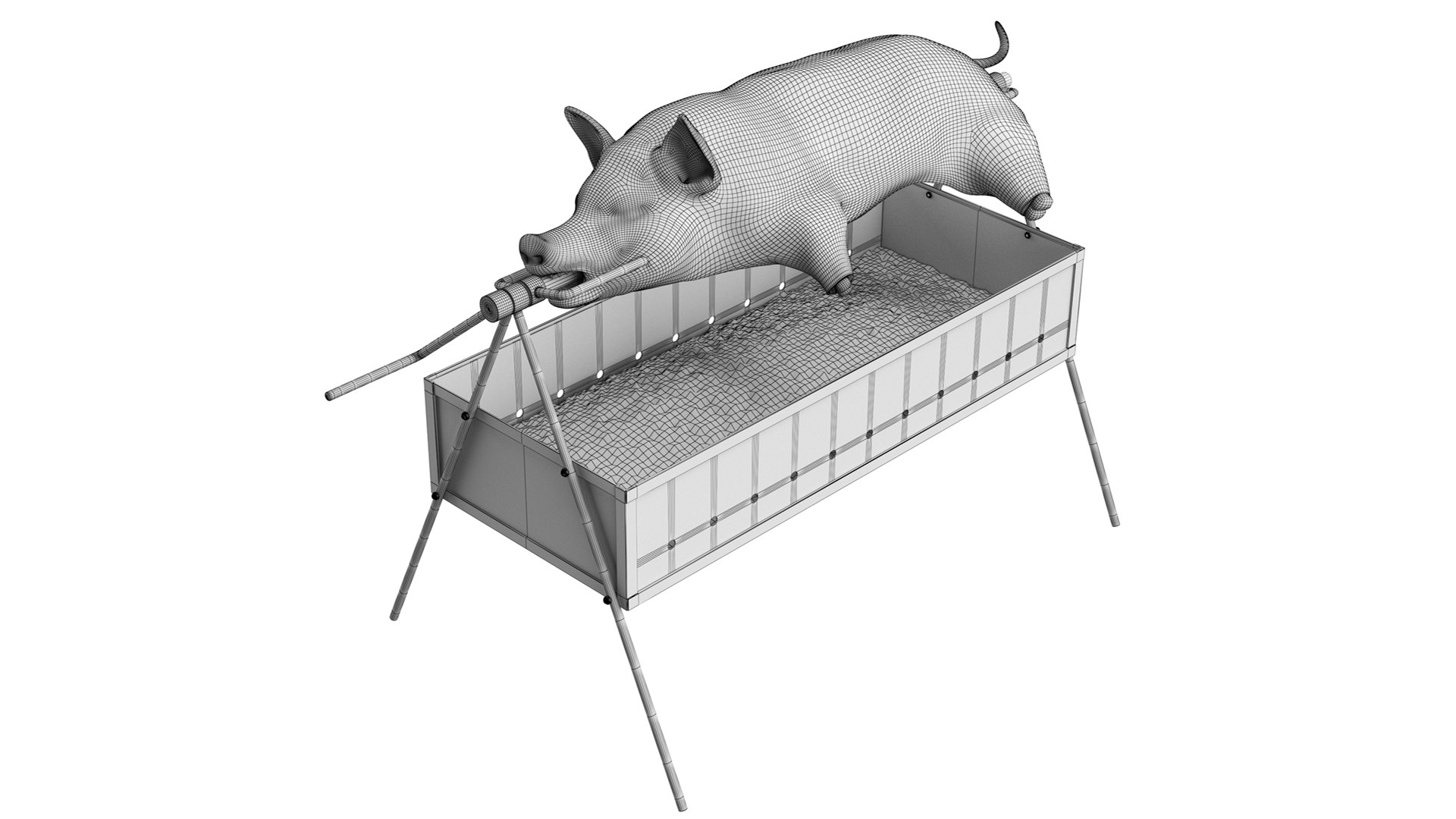 3D Pig On A Skewer - TurboSquid 1955508