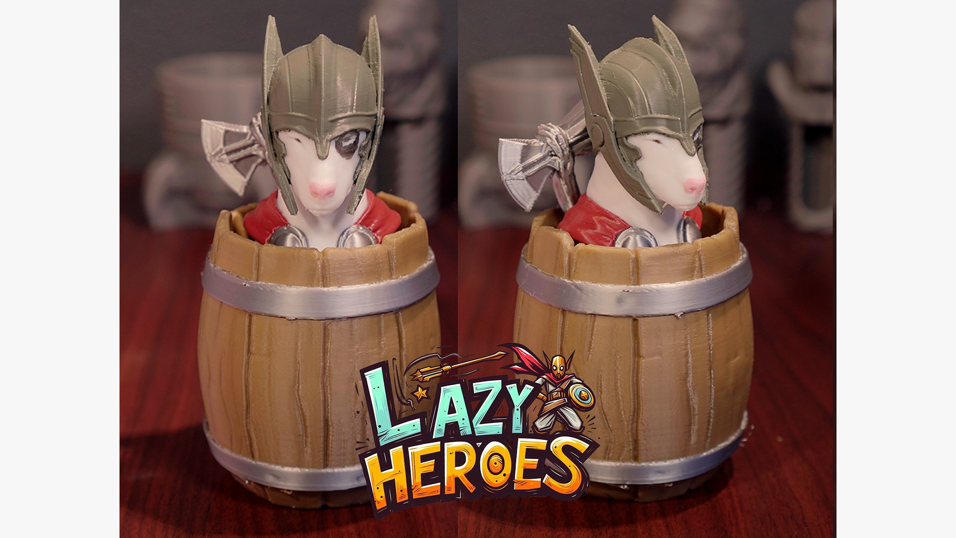 Lazy Heroes Terrier Thor Figure Toy Container Color Ready 3D Model ...