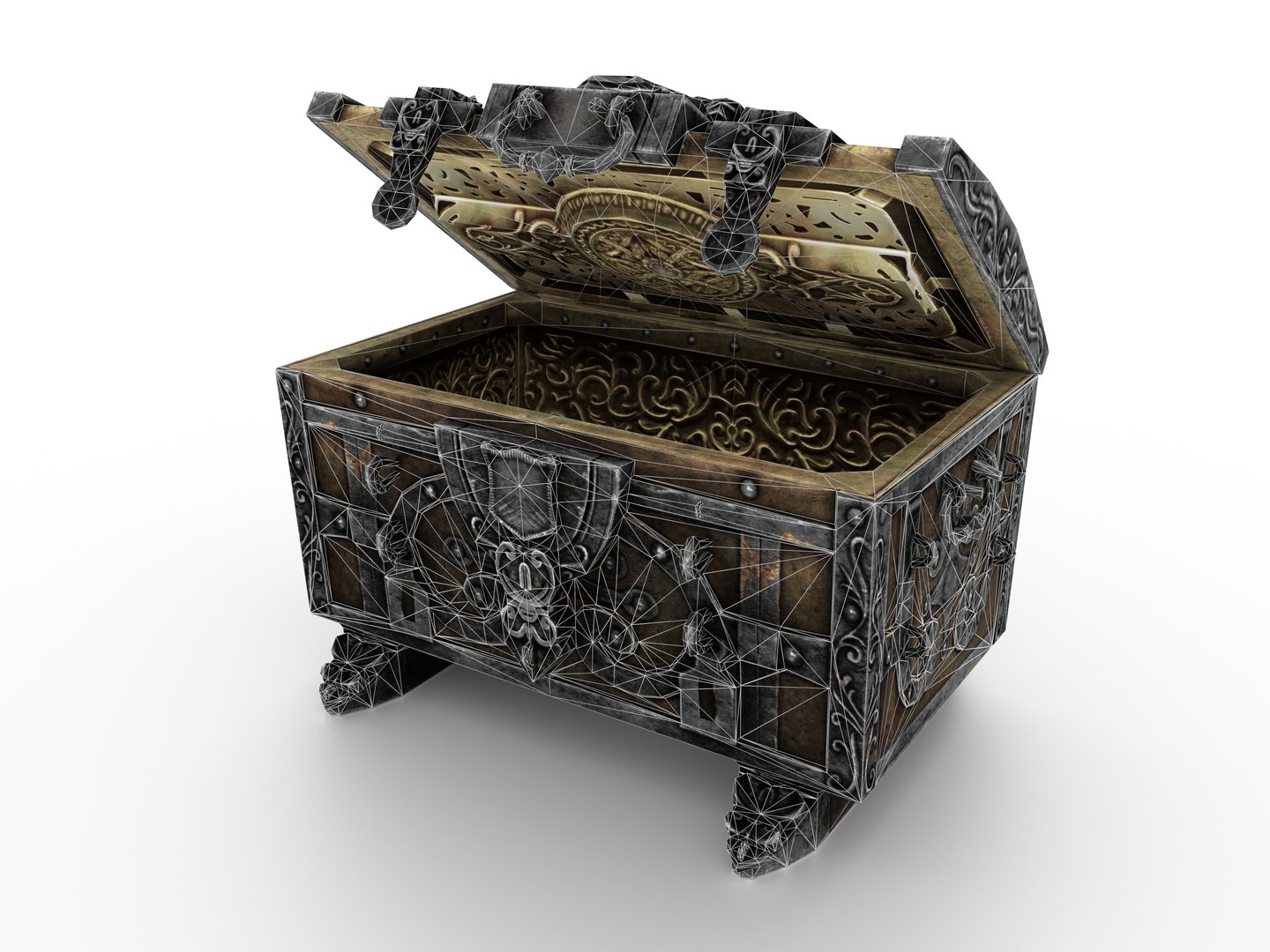 Old metal chest model - TurboSquid 1414629
