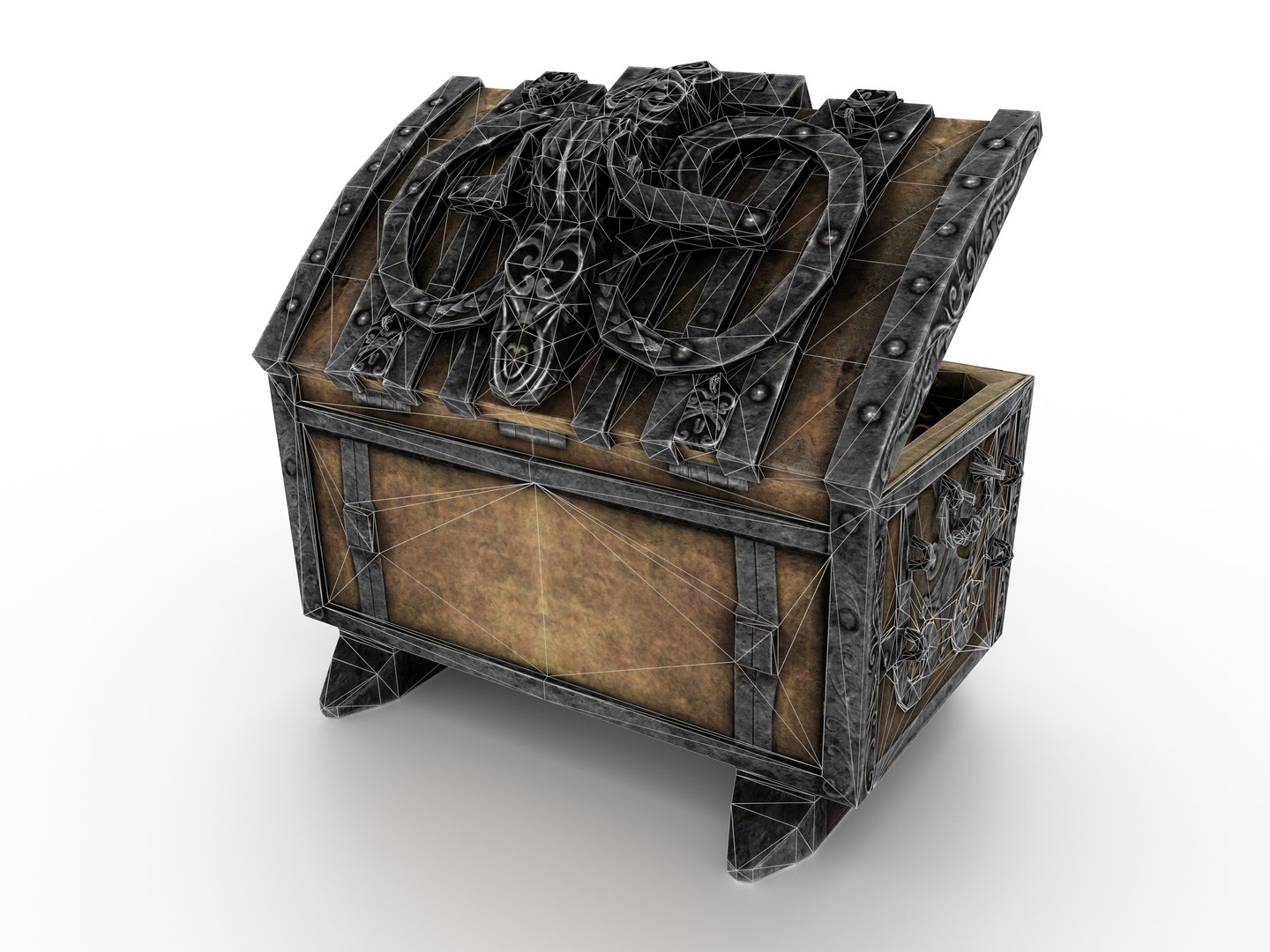 Old metal chest model - TurboSquid 1414629