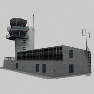 3d model air control tower