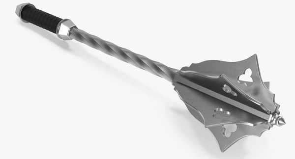 3d medieval flanged mace