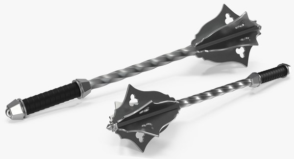 3d medieval flanged mace