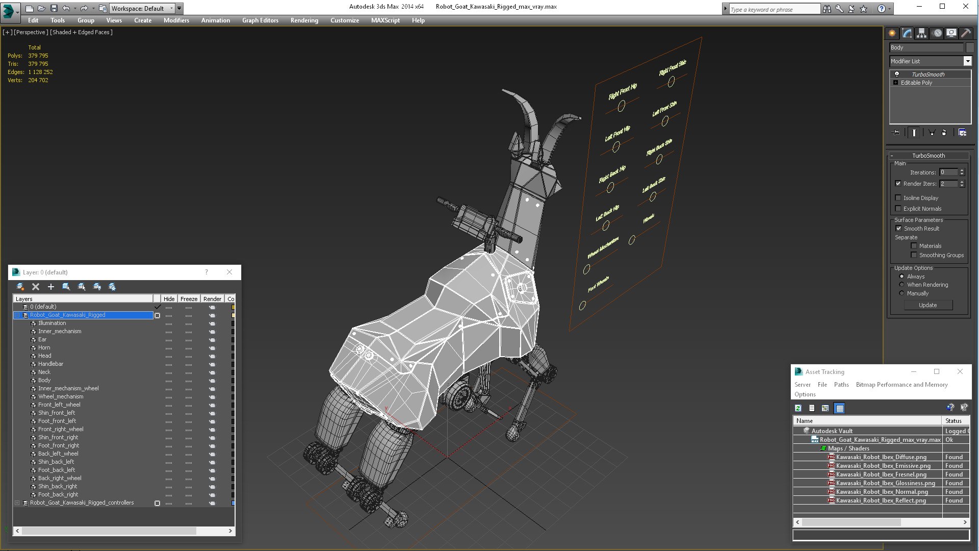 Robot Goat Kawasaki Rigged 3D model - TurboSquid 2120570
