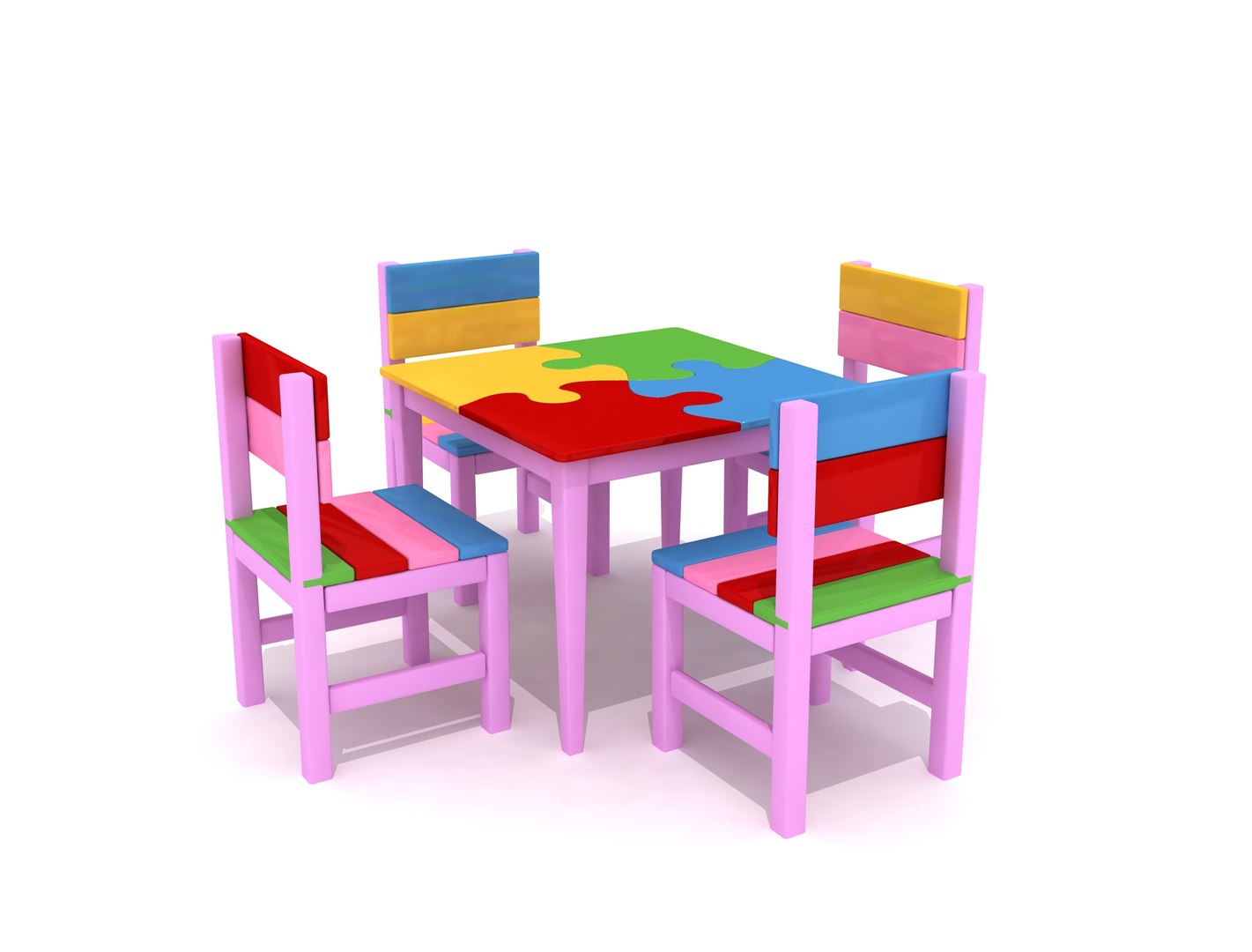 3D Puzzle Kid Table - TurboSquid 1434979