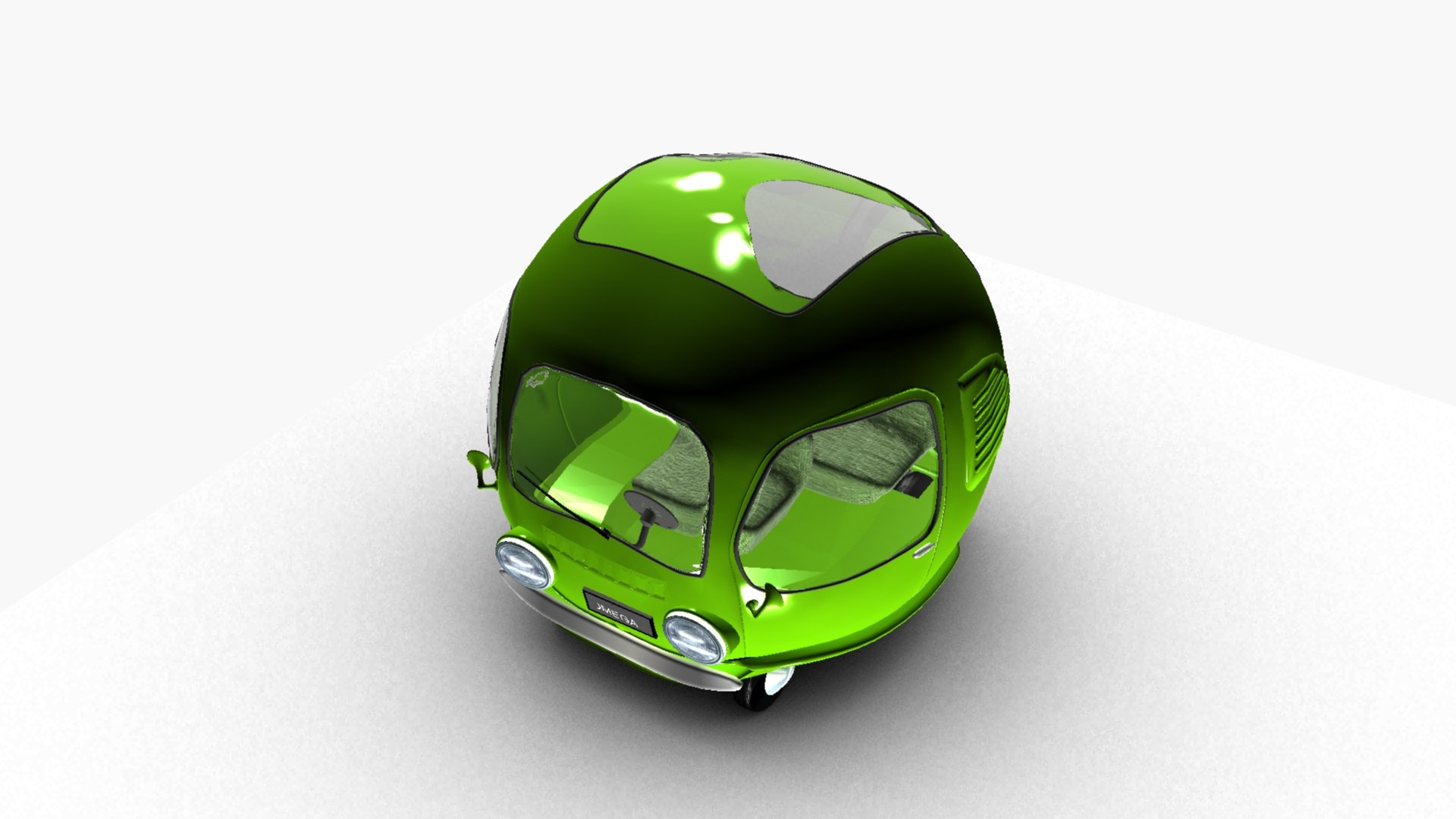Round Car 3D Model - TurboSquid 1969033