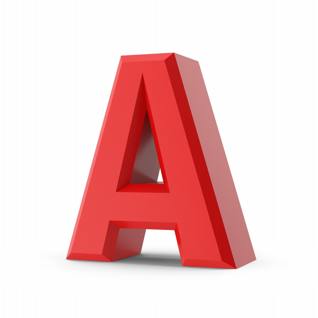 Red A Letter 3D Model - TurboSquid 2220497
