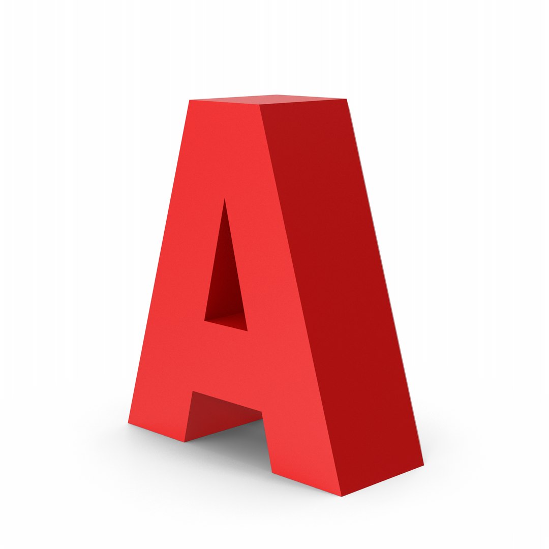 Red A Letter 3D Model - TurboSquid 2220497