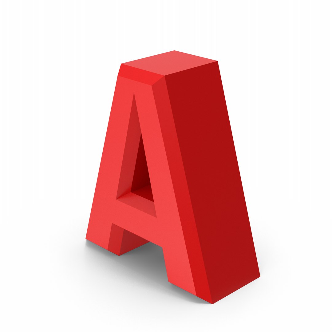 Red A Letter 3D Model - TurboSquid 2220497