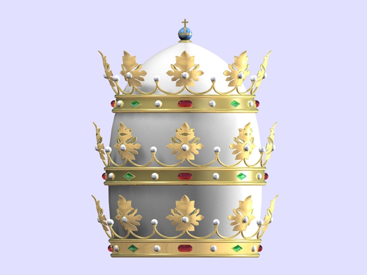 Papal Tiara Crown 3d Model